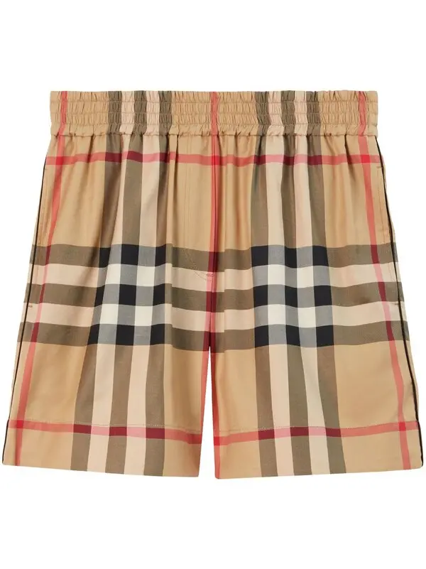 Burberry Check-pattern Cotton Shorts - Neutrals