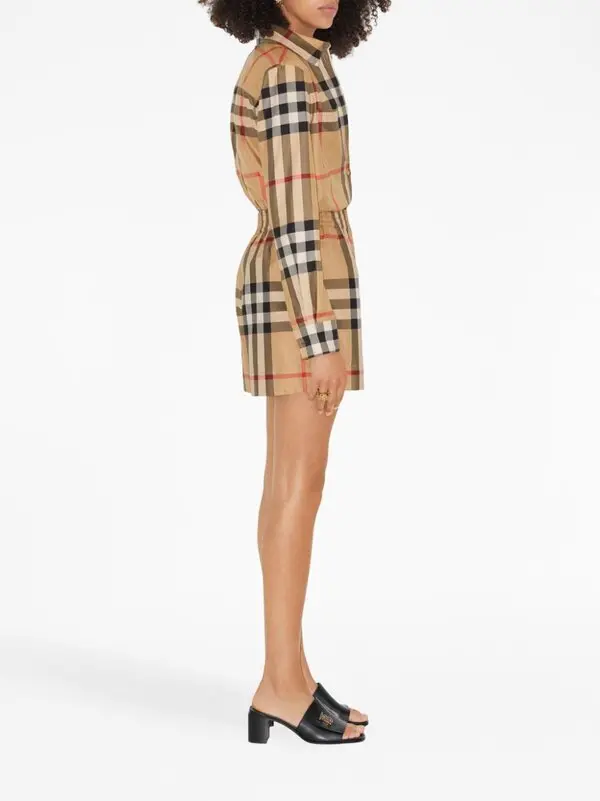 Burberry Check-pattern Cotton Shorts - Neutrals