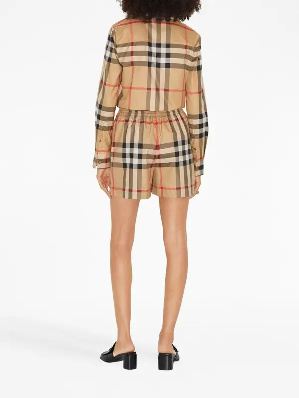 Burberry Check-pattern Cotton Shorts - Neutrals