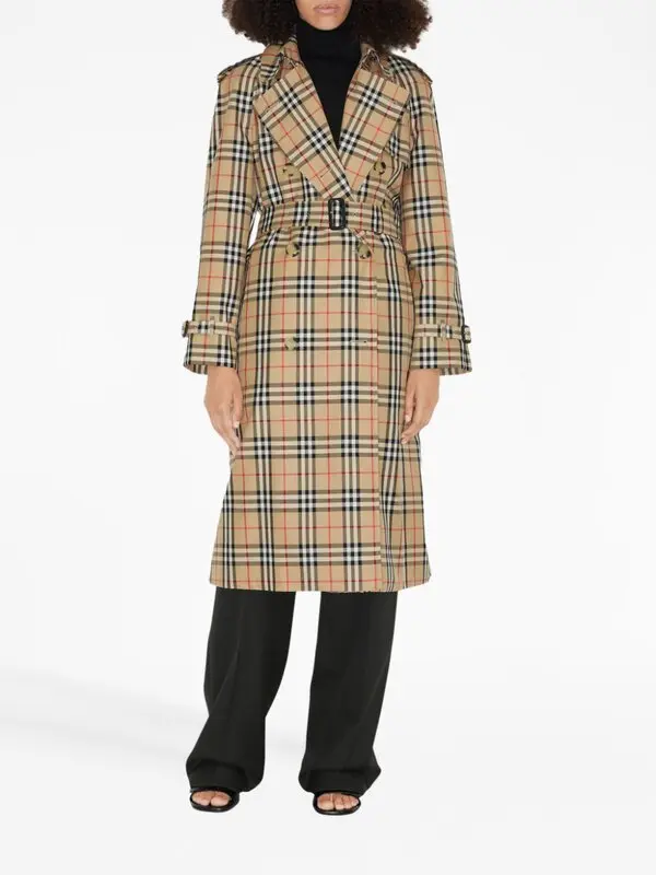 Burberry Vintage Check-Print Trench Coat - Neutrals - 23% Off