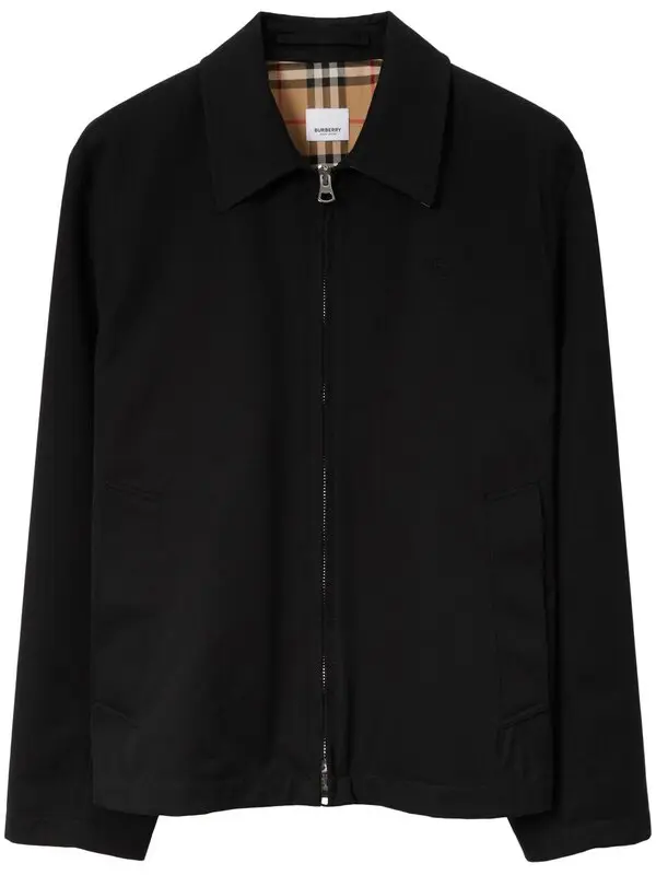 Burberry Ekd Logo-embroidered Jacket - Black