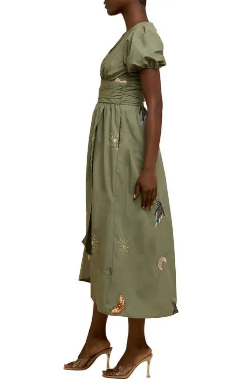CIEBON Arya Embroidered Cotton Maxi Dress