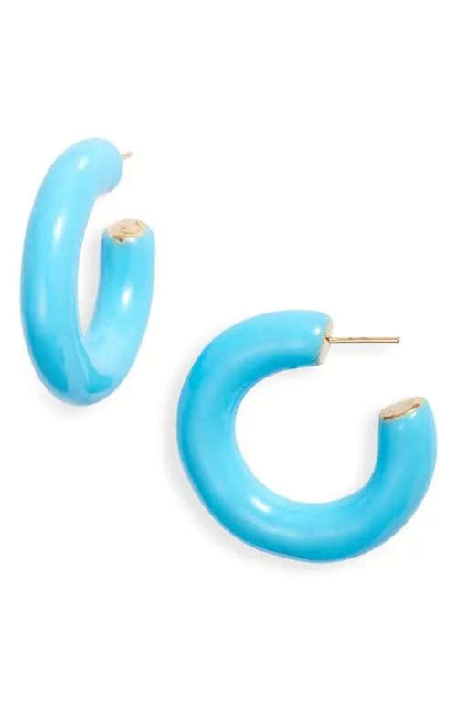 SHYMI Large Enamel Hoop Earrings - Blue