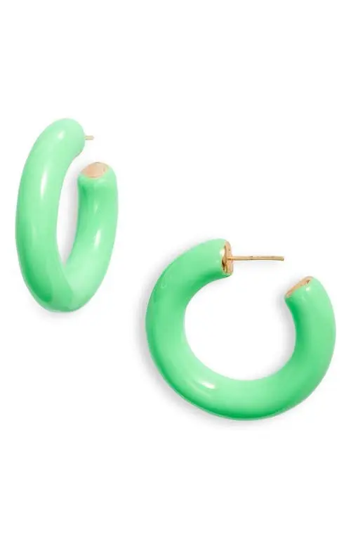 SHYMI Large Enamel Hoop Earrings - Green
