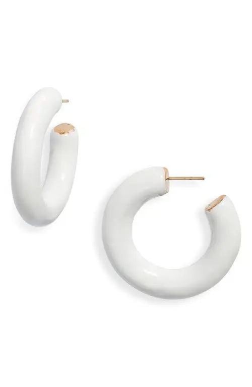 SHYMI Large Enamel Hoop Earrings - White