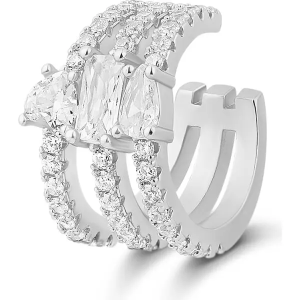 SHYMI Cubic Zirconia Ear Cuff - Silver