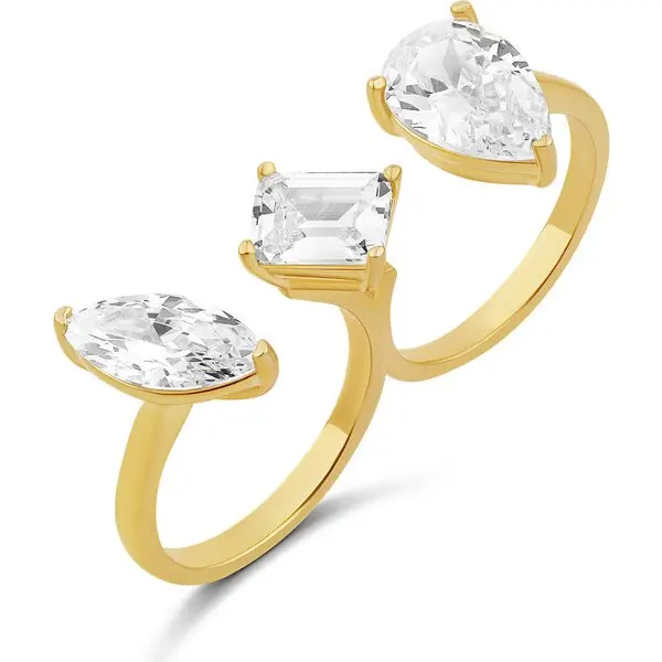 SHYMI Cubic Zirconia Two-finger Ring