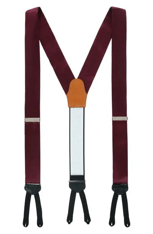 Trafalgar Sutton Silk Suspenders - Burgundy