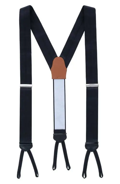 Trafalgar Herringbone Silk Suspenders - Black