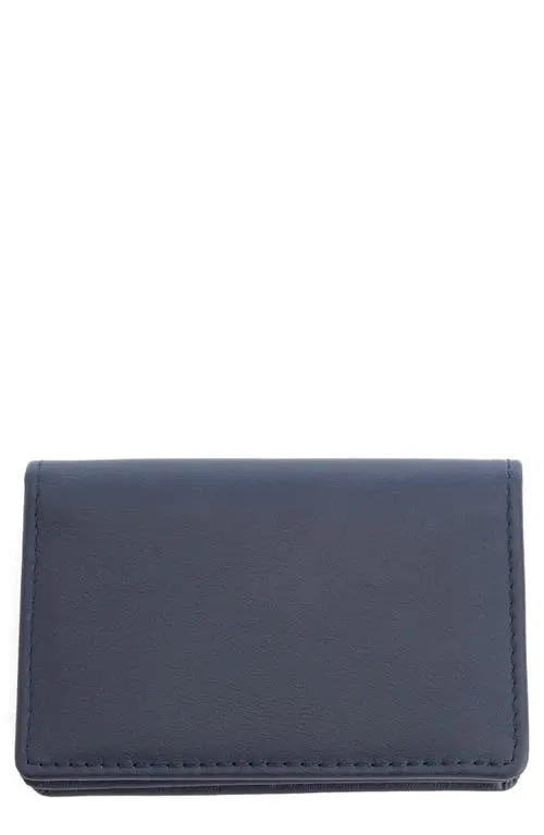 ROYCE NEW YORK Leather Card Case - Navy Blue