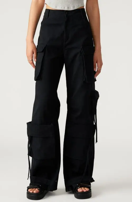 Steve Madden Duo Wide Leg Cargo Pants - Black