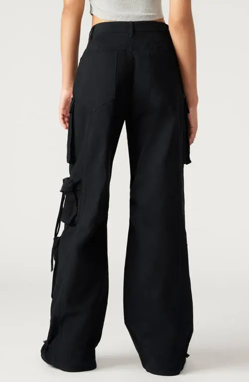 Steve Madden Duo Wide Leg Cargo Pants - Black