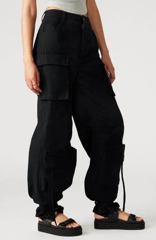 Steve Madden Duo Wide Leg Cargo Pants - Black