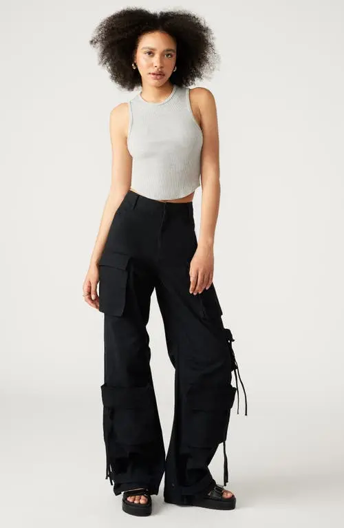 Steve Madden Duo Wide Leg Cargo Pants - Black
