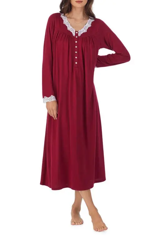 Eileen West Long Sleeve Ballet Nightgown - Berry
