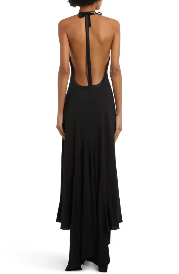 Versace Handkerchief Hem Halter Dress In Black - 85% Off | Editorialist