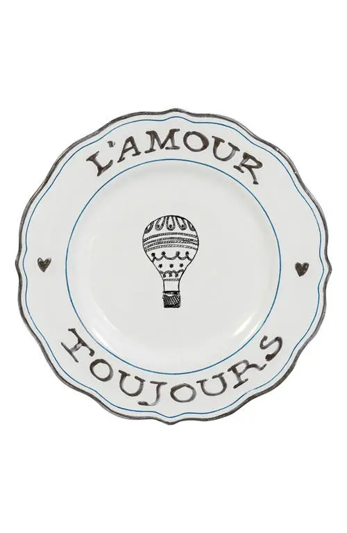 JULISKA Set Of 4 L'amour Toujours Dessert/salad Plates - Whitewash Black