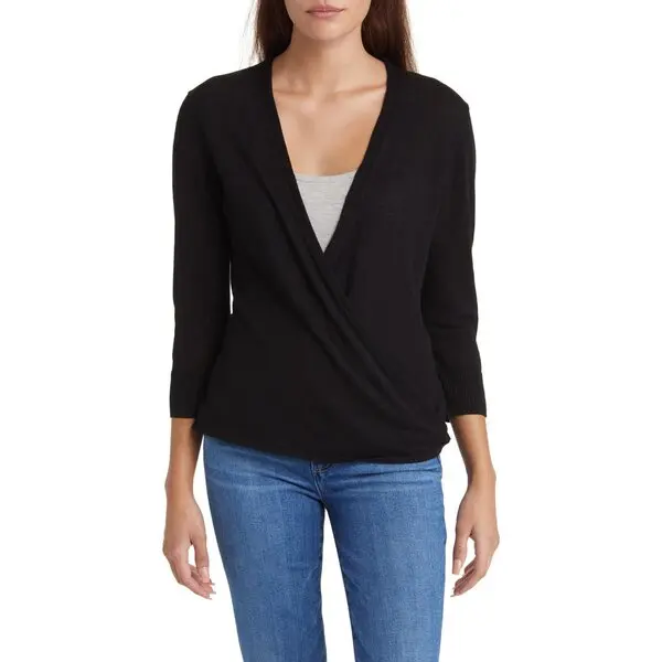 Tommy Bahama Addison Linen Blend Cardigan - Black