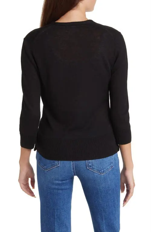 Tommy Bahama Addison Linen Blend Cardigan - Black