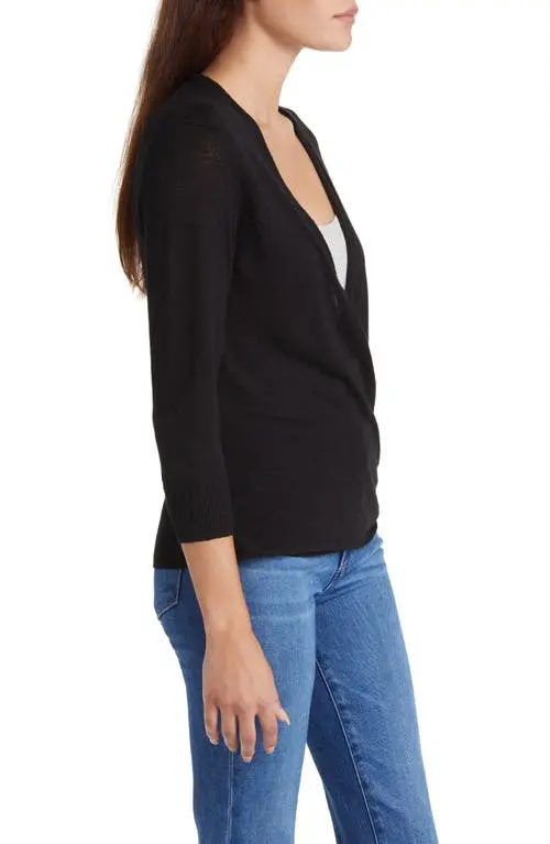Tommy Bahama Addison Linen Blend Cardigan - Black