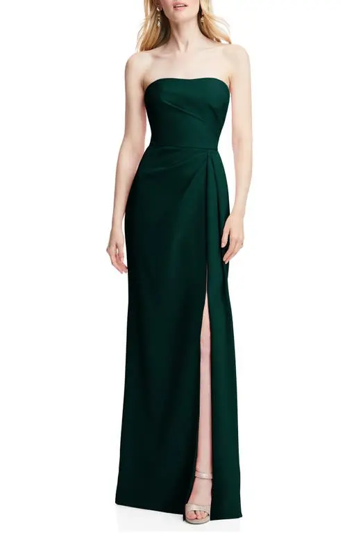 After Six Strapless Crepe Trumpet Gown - Evergreen