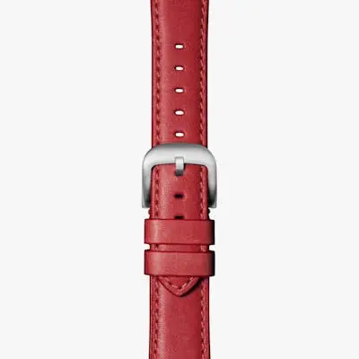 Shinola 38mm Leather Apple Watch Strap - Crimson