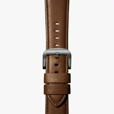 Shinola Leather Strap For Apple Watch - Dark Nut Brown
