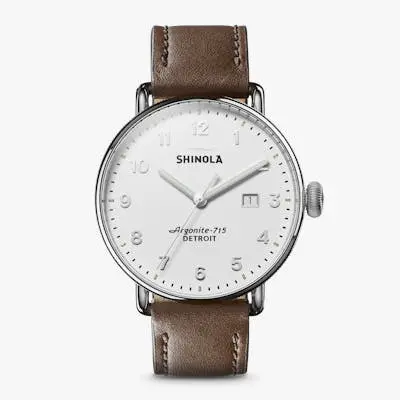 Shinola Canfield 43mm Strap Watch - Cream