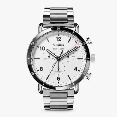 Shinola Canfield Sport 45mm Chronograph Watch - White