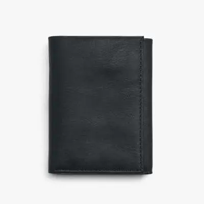 Shinola Wallet Leather Trifold Wallet - Black