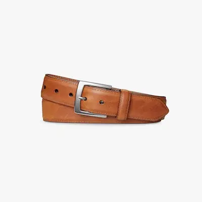Shinola Bedrock Leather Belt - Bourbon