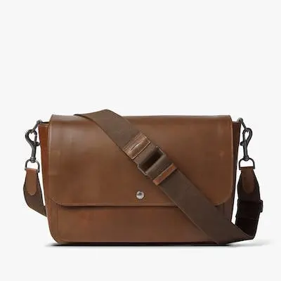 Shinola Canfield Relaxed Leather Messenger Bag - Brown