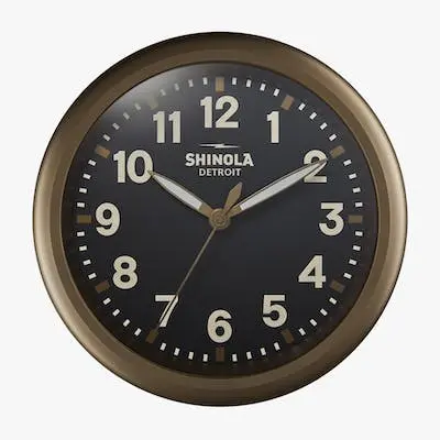 Shinola Runwell Wall Clock - Black