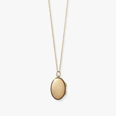 Shinola 14k Gold Oval Locket Necklace - Yellow Gold