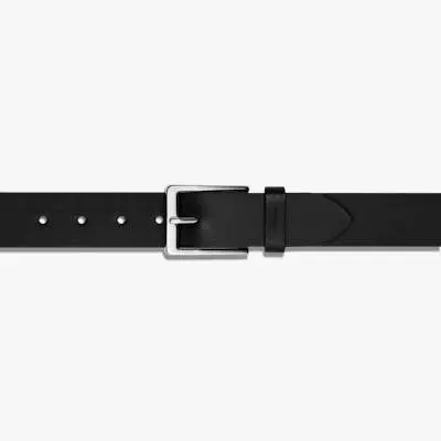 Shinola Leather Belt With Silver Buckle - Black