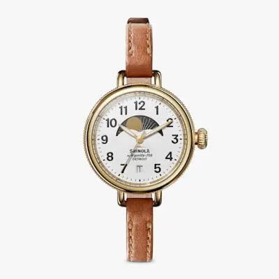 Shinola The Birdy Moon Phase 34mm Watch - White