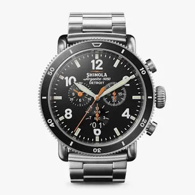 Shinola Blizzard 48mm Chronograph Watch - Black