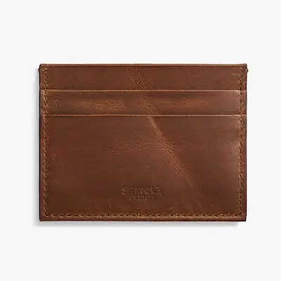 Shinola Wallet Leather Five Pocket Card Case - Brown