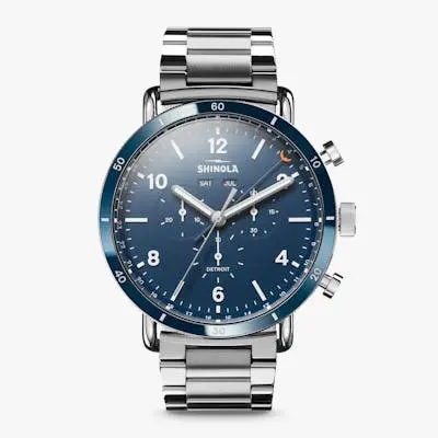 Shinola Stainless Steel 45mm Bracelet Watch - Blue