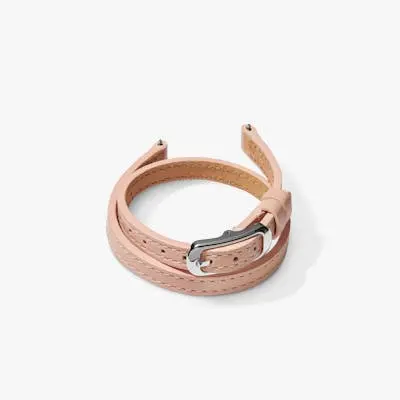 Shinola 8mm Double Wrap Leather Watch Strap - Pink