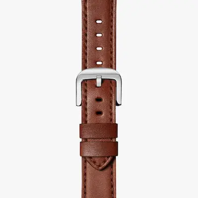 Shinola Leather 20mm Watch Strap - Dark Cognac