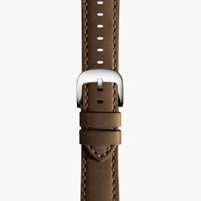 Shinola Leather 20mm Watch Strap - Dark Nut Brown
