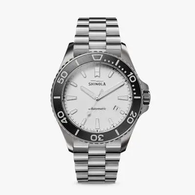 Shinola Automatic Titanium Bracelet Watch 43mm - White