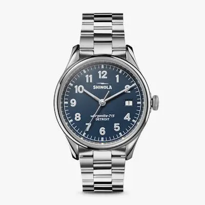 Shinola Stainless Steel Bracelet Watch 38mm - Blue