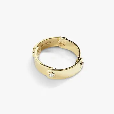 Shinola Diamond Rivet Ring - 14k Gold