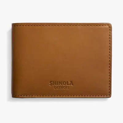 Shinola Wallet Vachette Leather Slim Bifold - Tan