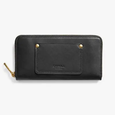 Shinola Wallet Leather The Pocket Zip Wallet - Black