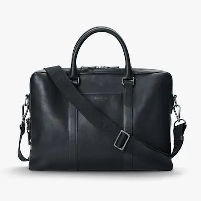 Shinola Leather Computer Briefcase - Black