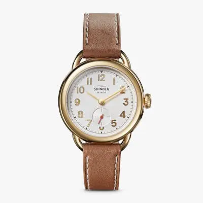 Shinola Watch With Leather Strap - Silver