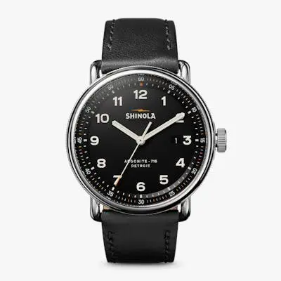 Shinola The Canfield 43mm Strap Watch - Black